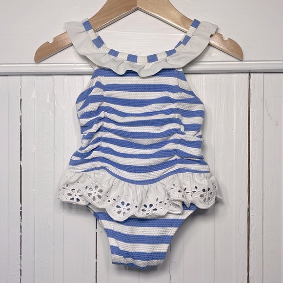 Janie and Jack | Swim | Janie Jack Vguc Textured Pebbled Striped Ruffle ...